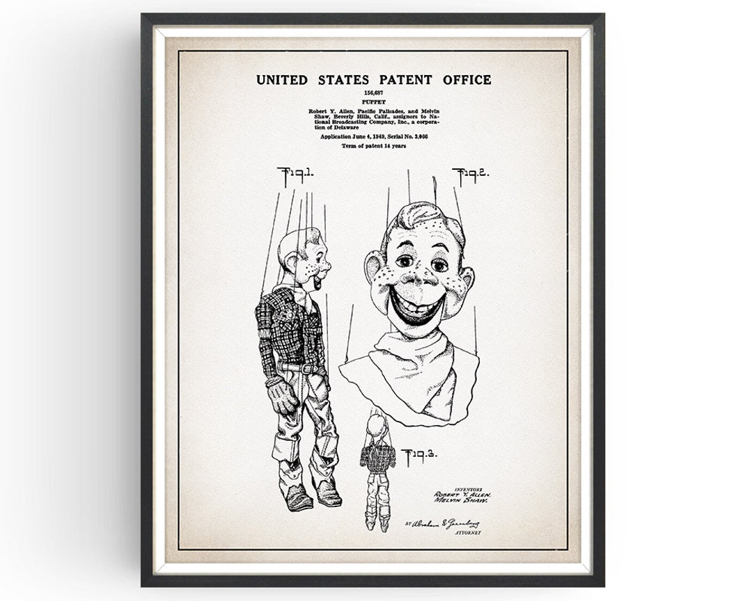 Howdy Doody Patent Print - Howdy Doody Print - Puppet Art - Marionette ...