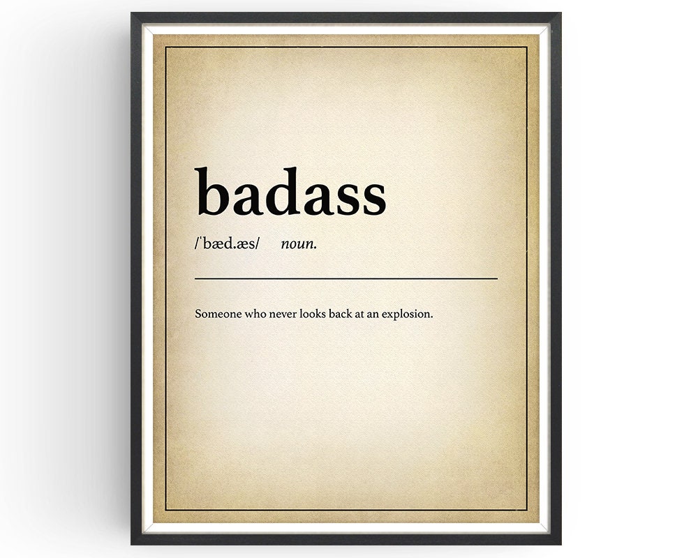 Badass Badass Definition Minimalist Funny Art Print | Etsy