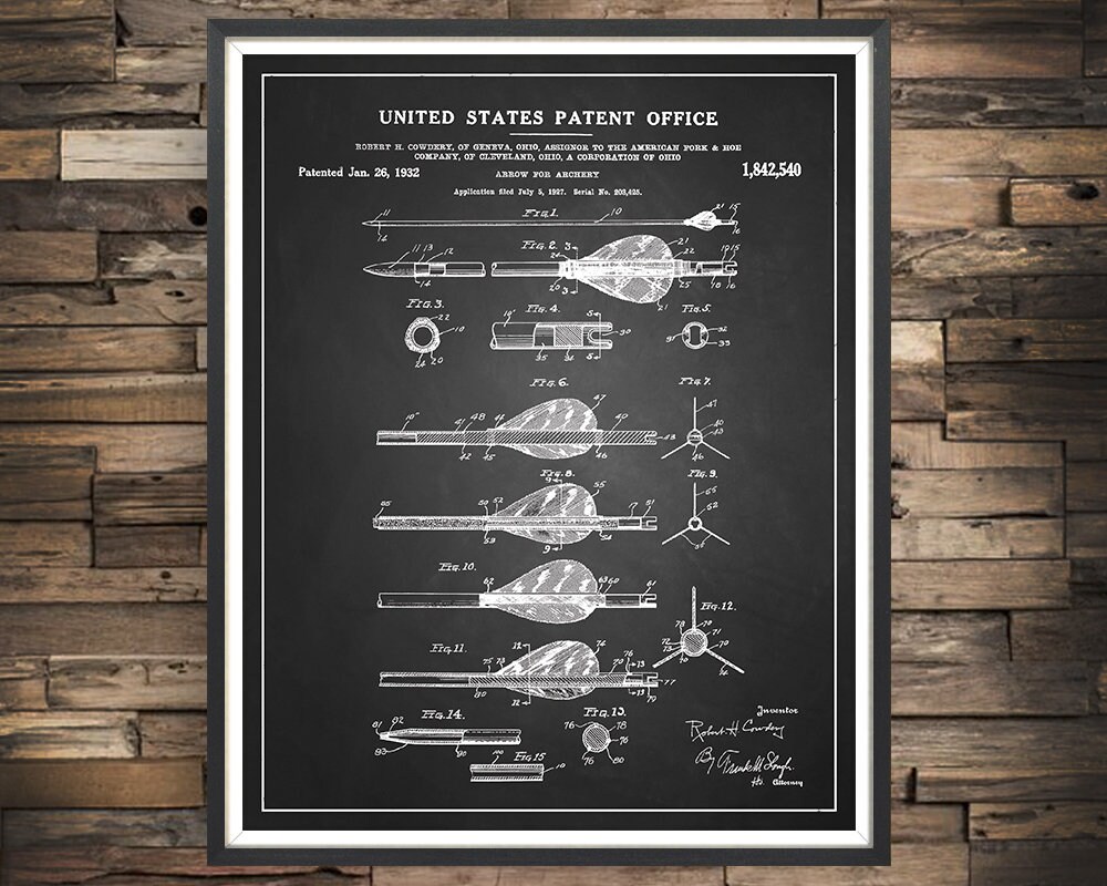 Arrow Patent Print Archery Print Bow and Arrow Archery - Etsy UK
