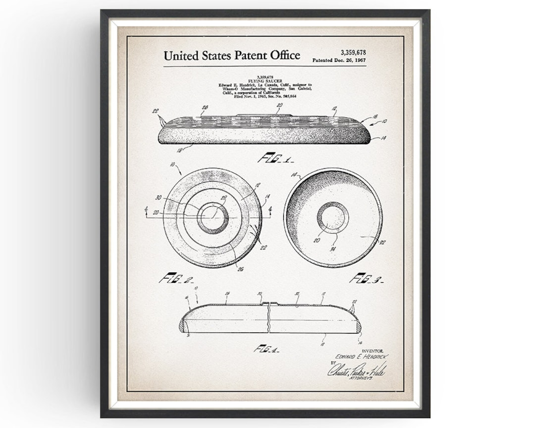 Frisbee Patent Print - Ultimate Frisbee - Frisbee Invention - Beach ...