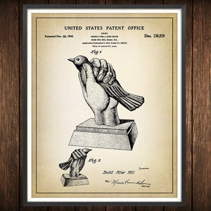 BIRD COIN BANK 1943 Patent Print Bird in the Hand Savings Bank Nest Egg ...