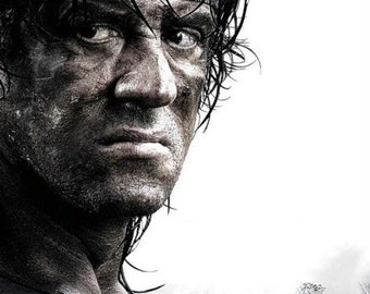 Rambo portrait counted Cross Stitch Pattern Sylvester Stallone | Etsy