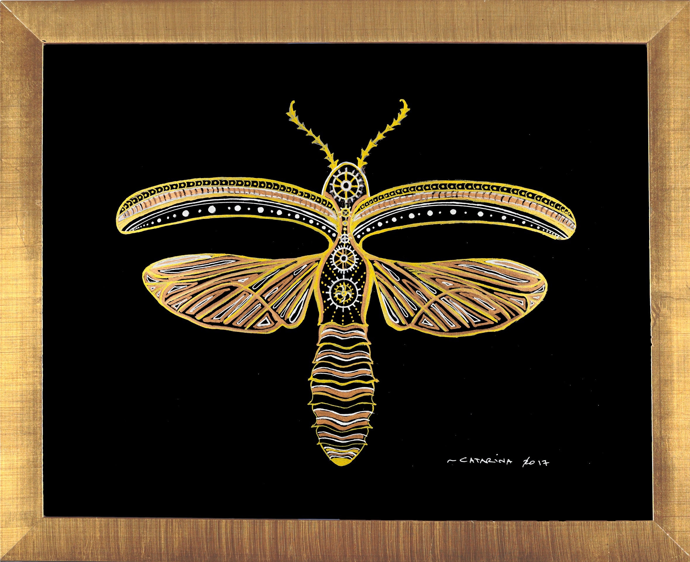 Framed Gold/steampunk Firefly Print - Etsy