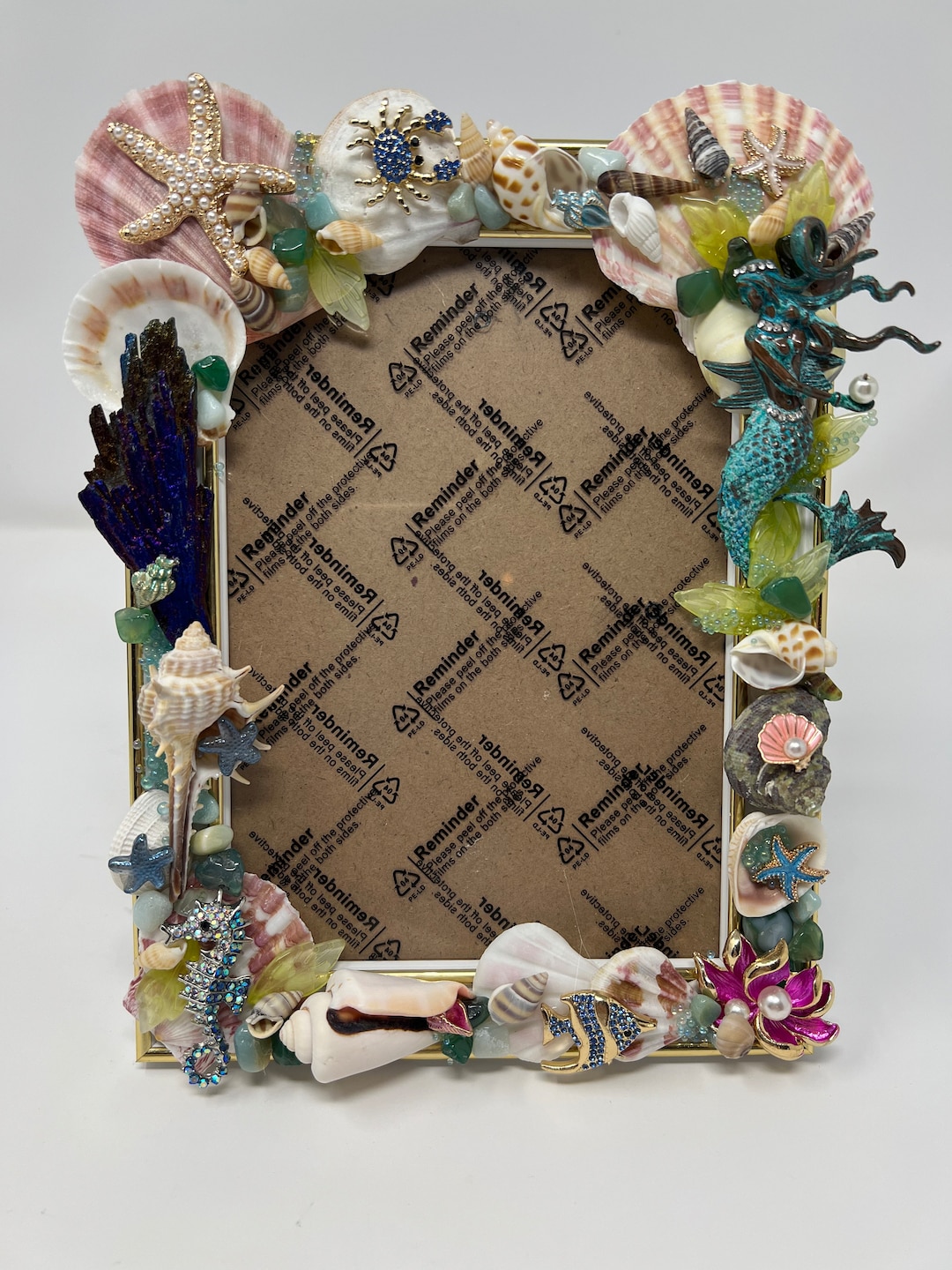 Gorgeous Under the Sea Themed Picture Frame OOAK Natural Elements Ready ...