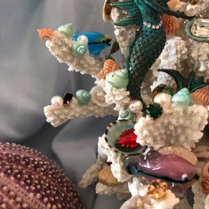 Mermaid, Seashell, Tropical Fish, Coral, 7 X 7 X 6, Vintage Rhinestones ...