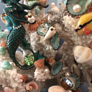 Mermaid, Seashell, Tropical Fish, Coral, 7 X 7 X 6, Vintage Rhinestones ...