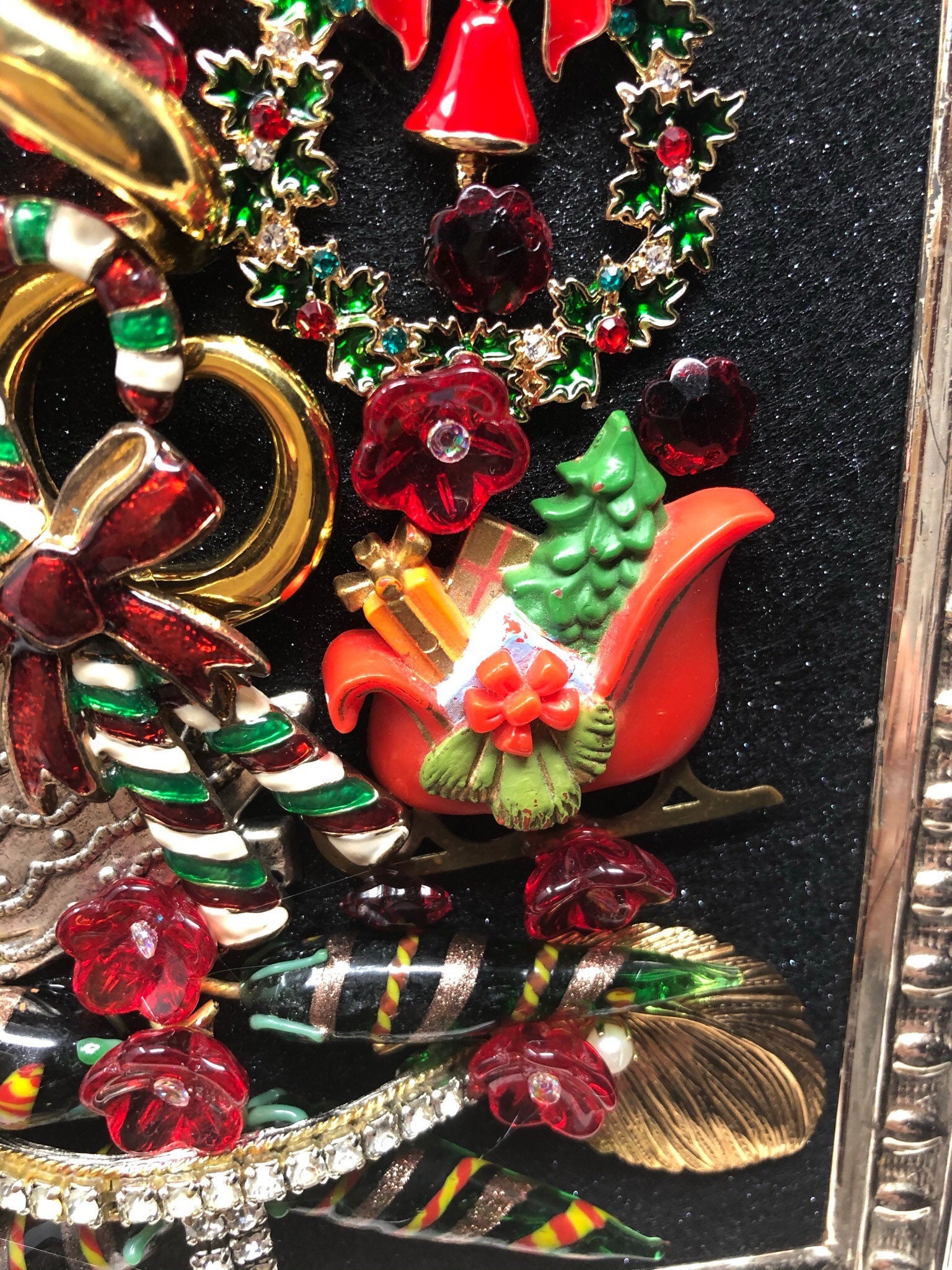 Vintage and Retro Jewelry Collage Christmas Theme Handmade - Etsy
