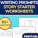 Writing Prompts Worksheets. Printable, Digital Download Story Starters ...