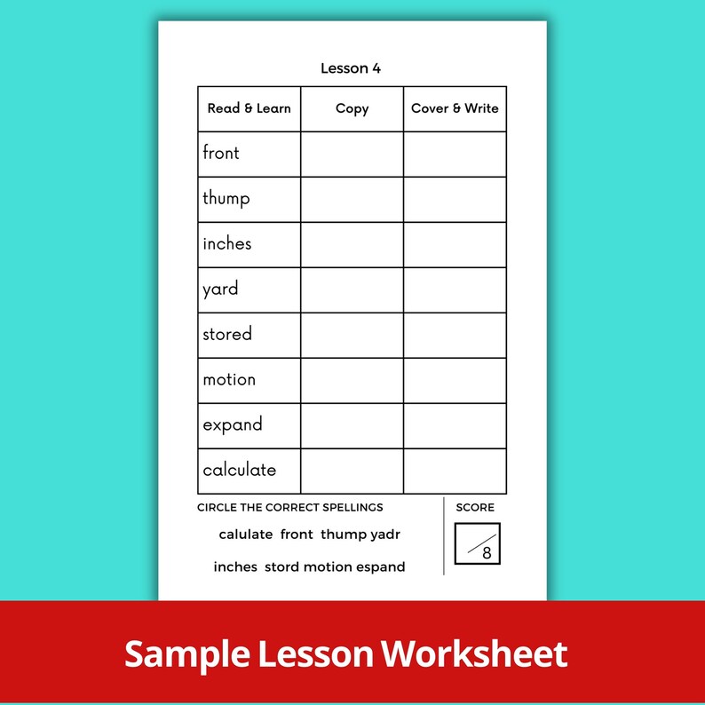 Spelling Practice Worksheets for Grade 3/year 4 Ages 7 to 8 - Etsy