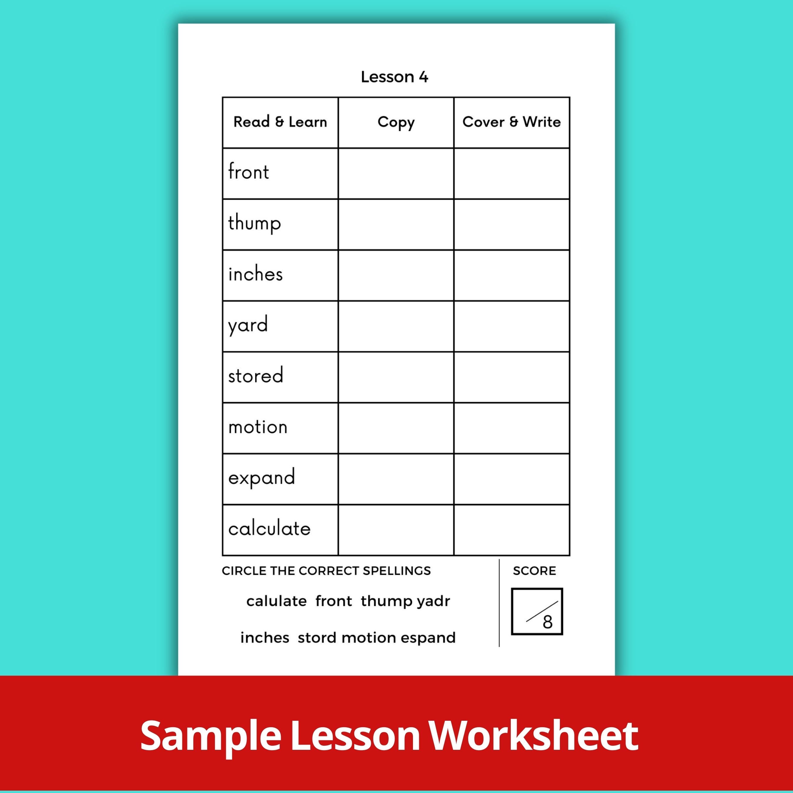 Spelling Practice Worksheets for Grade 3/year 4 Ages 7 to 8 - Etsy