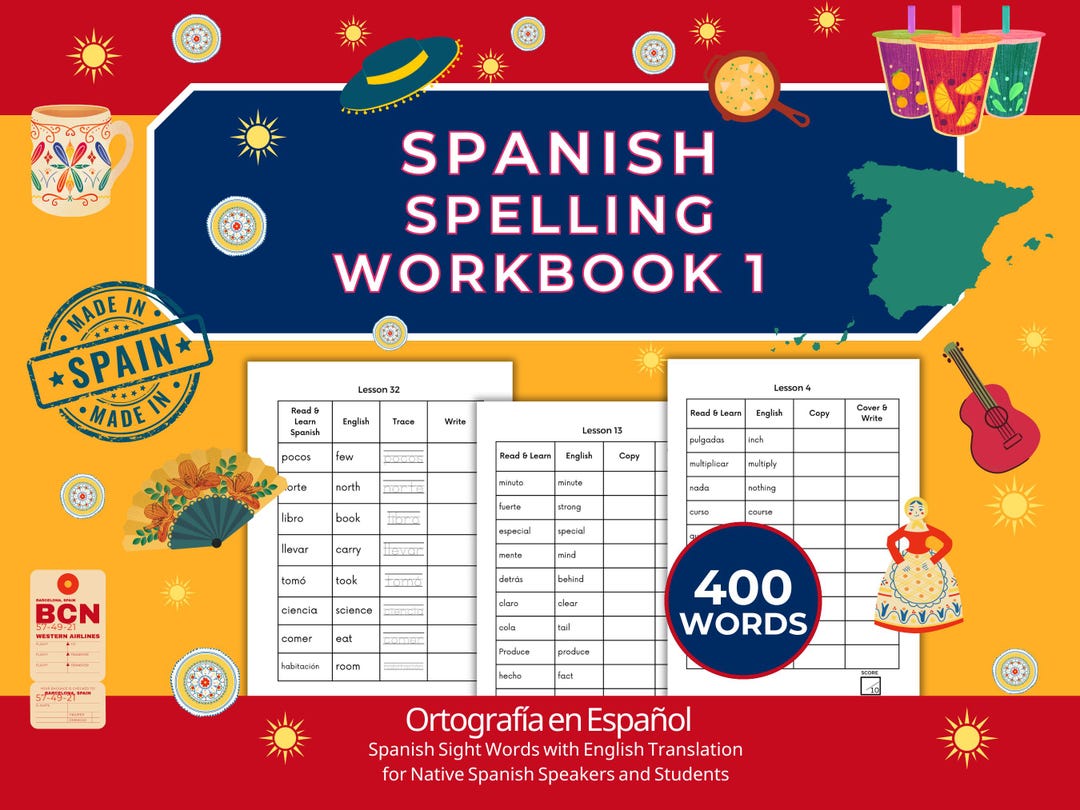 Spanish Sight Words: Learn to Read, Write and Spell 400 Spanish Words ...