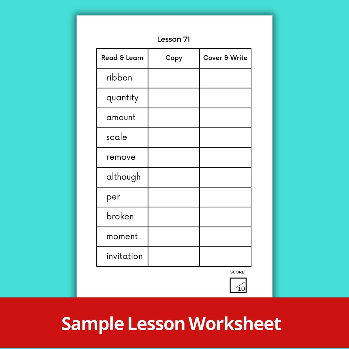 Spelling Practice Worksheets for Grade 4/year 5 - Ages 8+ Success in ...