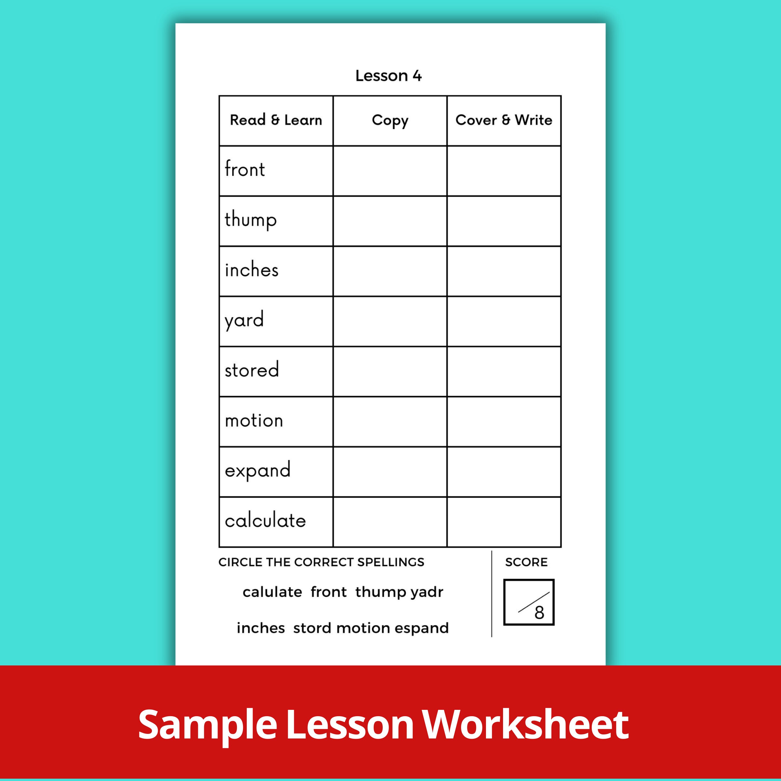 Spelling Practice Worksheets for Grade 2/year 3 Ages 6+ - Etsy
