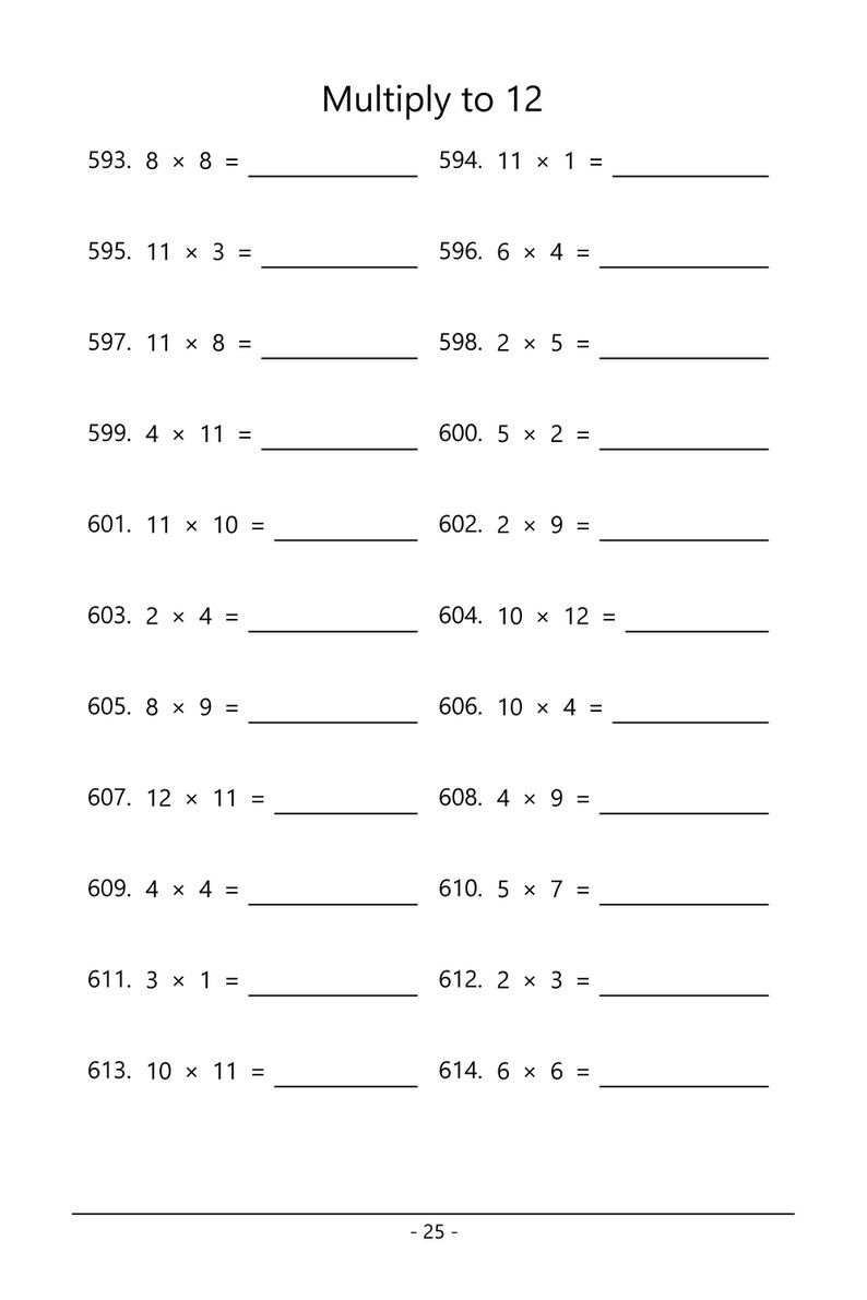 Multiplication Times Tables Worksheets. Worksheets for Practicing ...