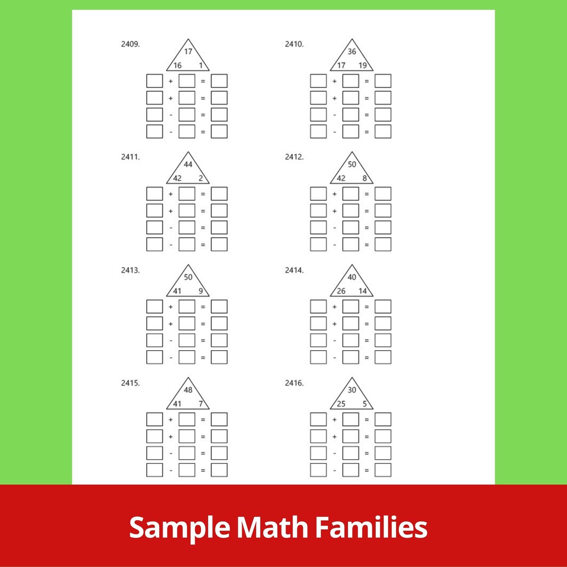 Addition and Subtraction Timed Test Worksheets for Grades 1 and 2/years ...