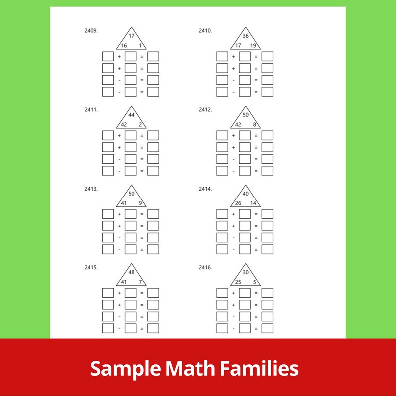 Addition and Subtraction Timed Test Worksheets for Grades 1 and 2/years ...