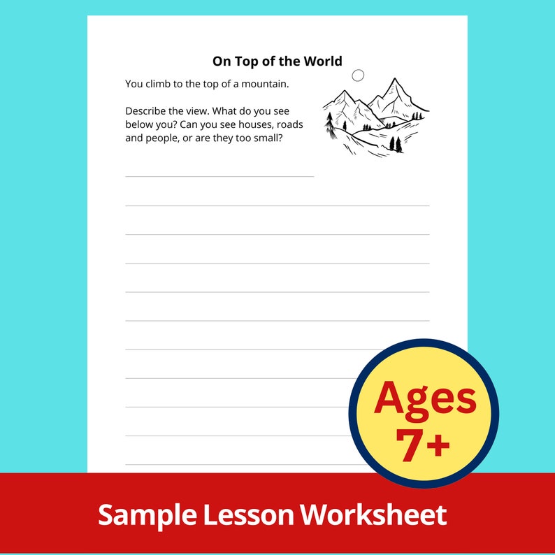 Writing Prompts Worksheets. Printable, Digital Download Story Starters ...