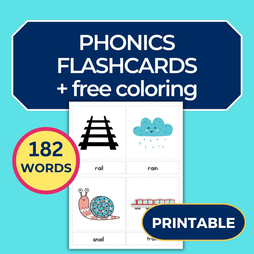 Phonics Flashcards 182 Printable Pictures and Words - Print and ...
