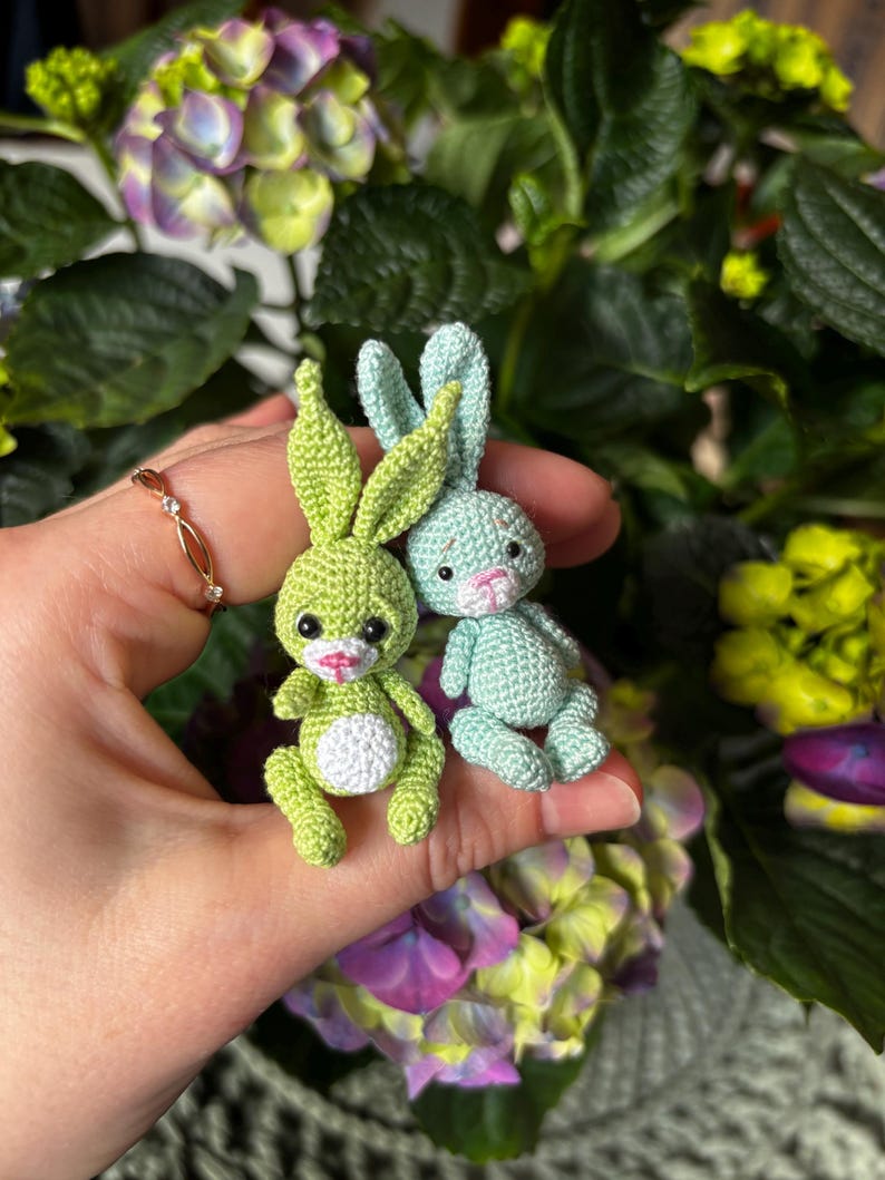 Micro Collectible Rabbit for Dollhouses, Crochet Amigurumi Tiny ...