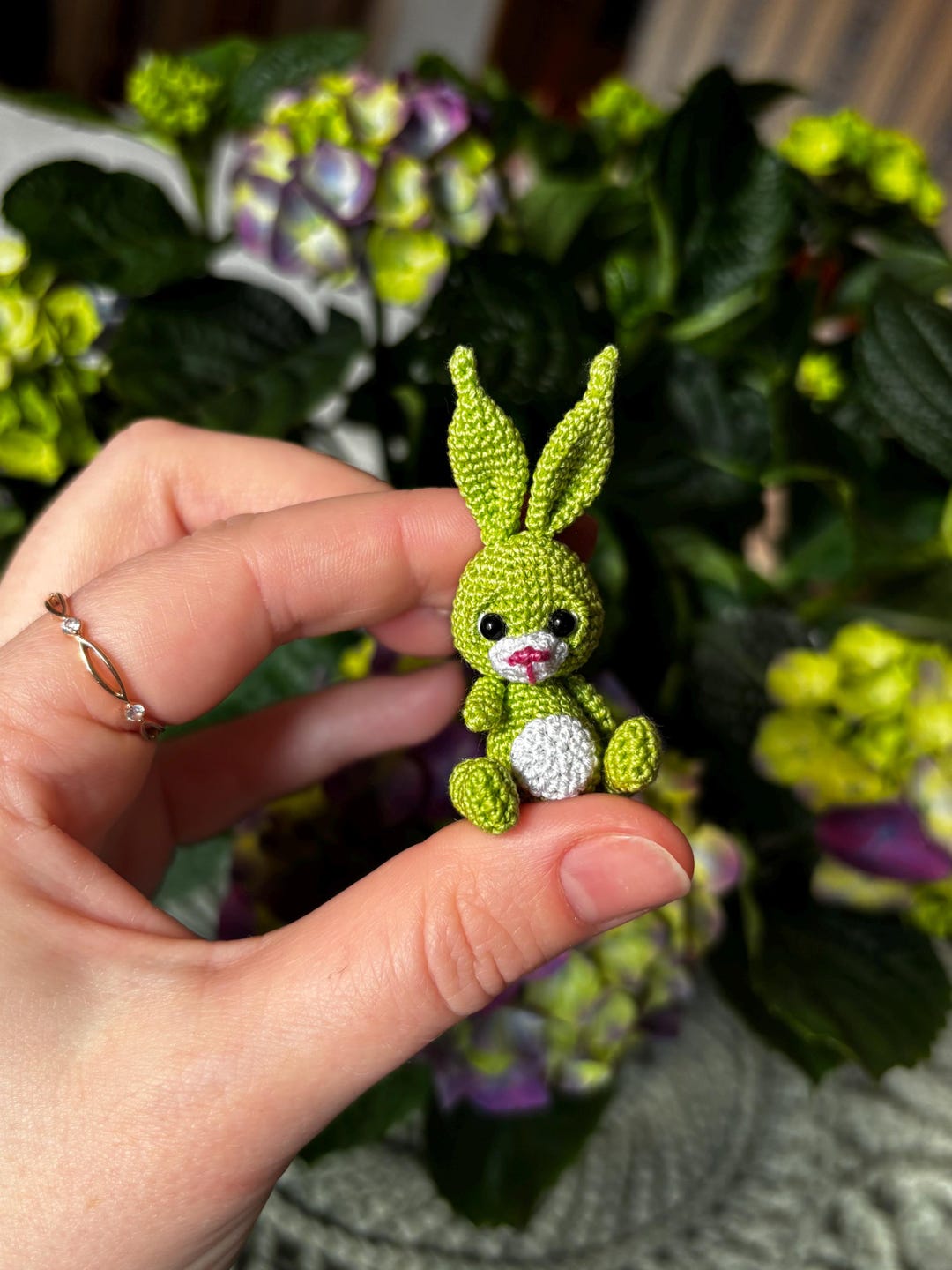 Micro Collectible Rabbit for Dollhouses, Crochet Amigurumi Tiny ...
