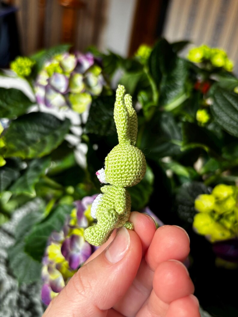 Micro Collectible Rabbit for Dollhouses, Crochet Amigurumi Tiny ...