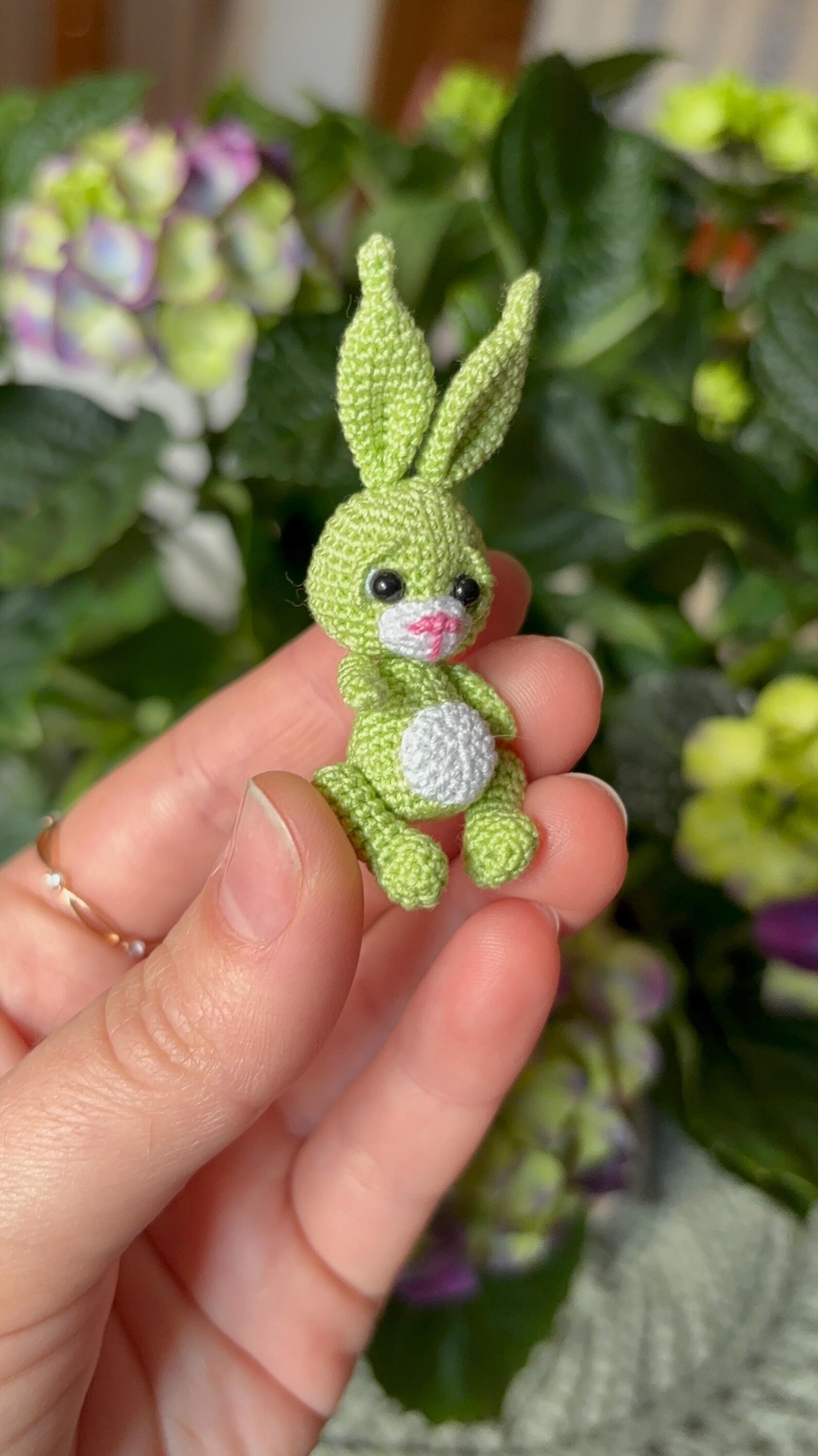 Micro Collectible Rabbit for Dollhouses, Crochet Amigurumi Tiny ...