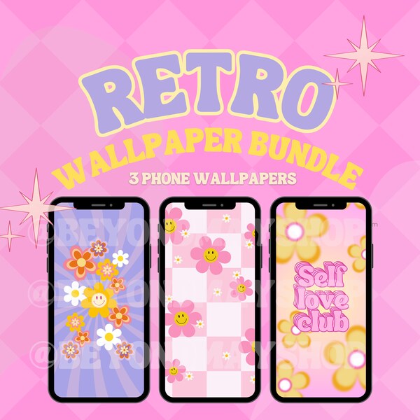 Daisy Retro Wallpaper - Etsy