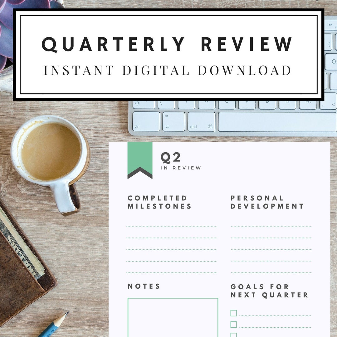 Quarterly Review Personal Progress Review Goal Setting Digital Download ...