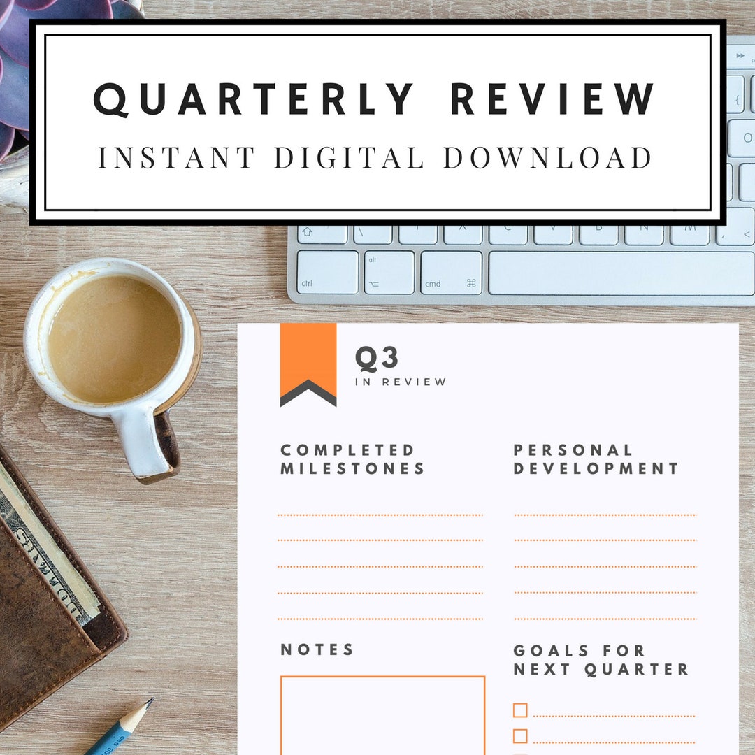 Quarterly Review Printable Personal Performance Evaluation Orange ...