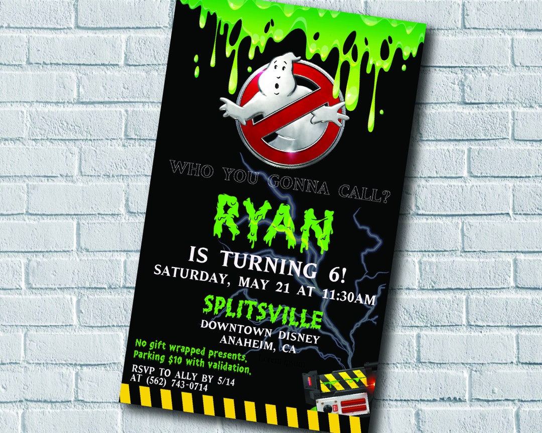 Ghostbusters Themed Birthday Invitation - Etsy