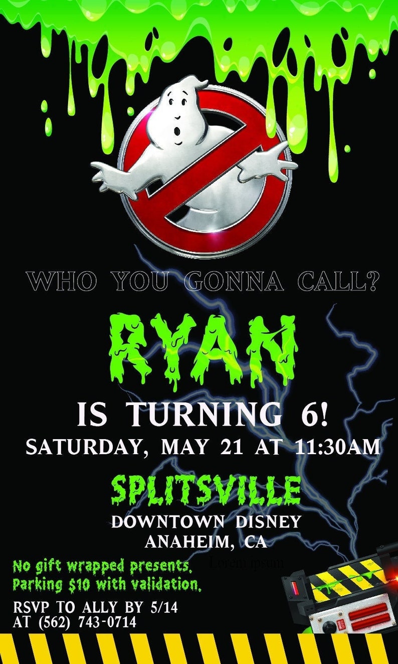 Ghostbusters Themed Birthday Invitation - Etsy