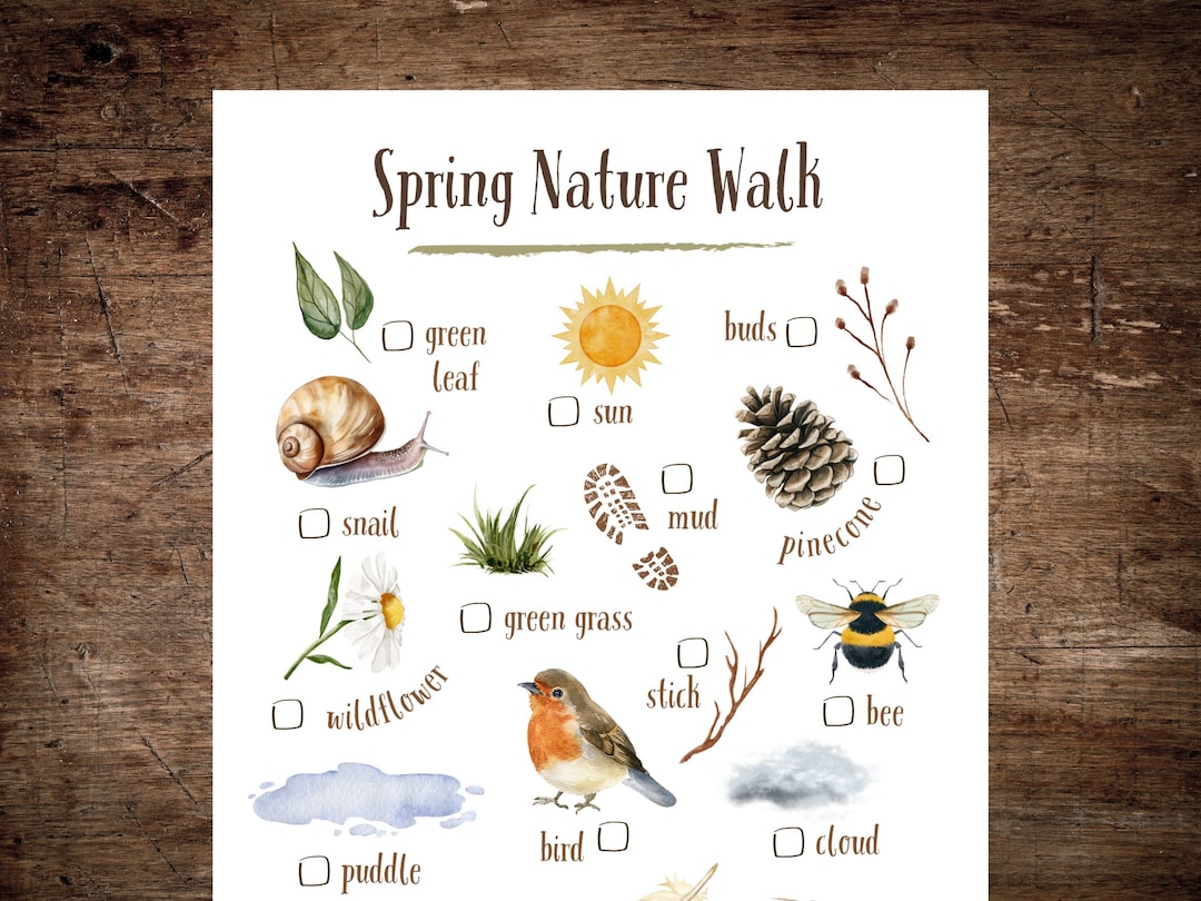 Printable Spring Nature Walk Scavenger Hunt - Etsy