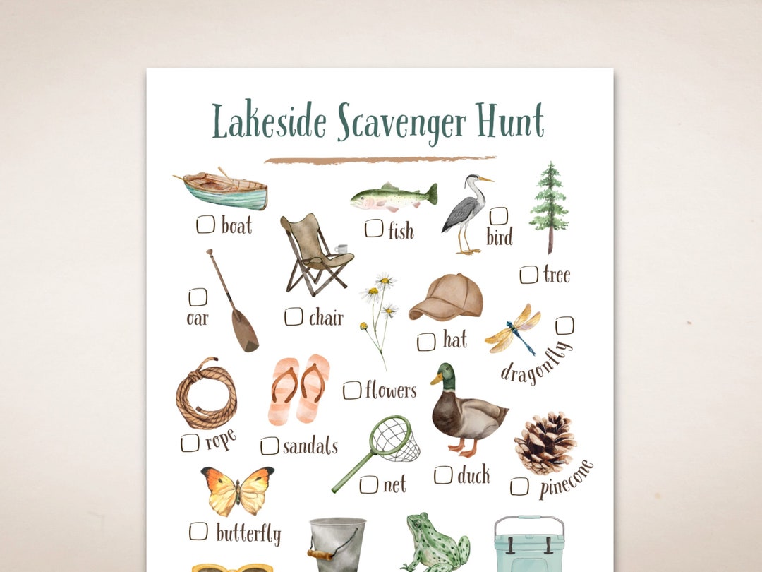 Printable Lakeside Scavenger Hunt - Etsy