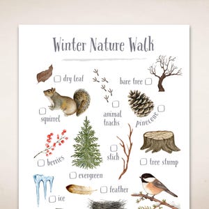 Printable Winter Nature Walk Scavenger Hunt | Winter Forest | Outdoor ...