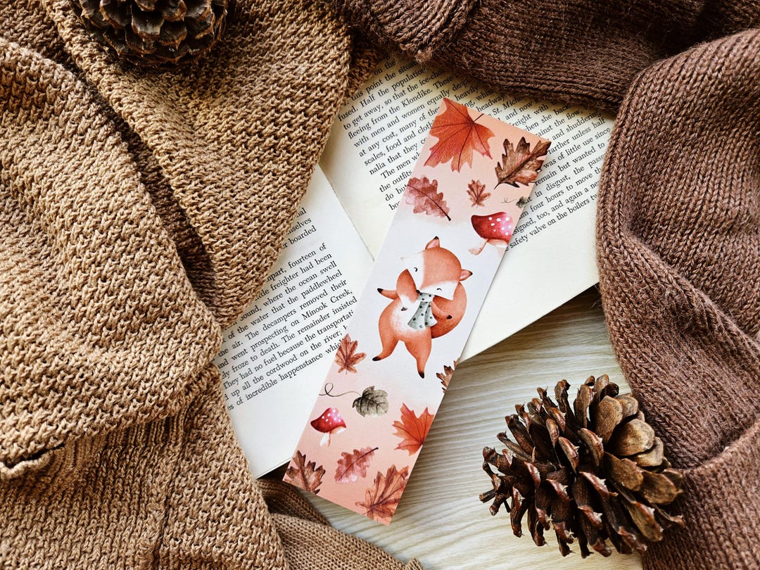 Cute Fall Fox Bookmark | Autumn Leaves, Bookish Gift - Etsy