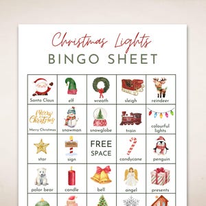 Printable Christmas Lights Bingo Christmas Scavenger Hunt Christmas ...