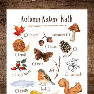 Printable Autumn Walk Scavenger Hunt | Fall Forest - Etsy