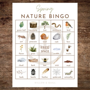 Printable Spring Nature Bingo | Forest Outdoors Scavenger Hunt - Etsy