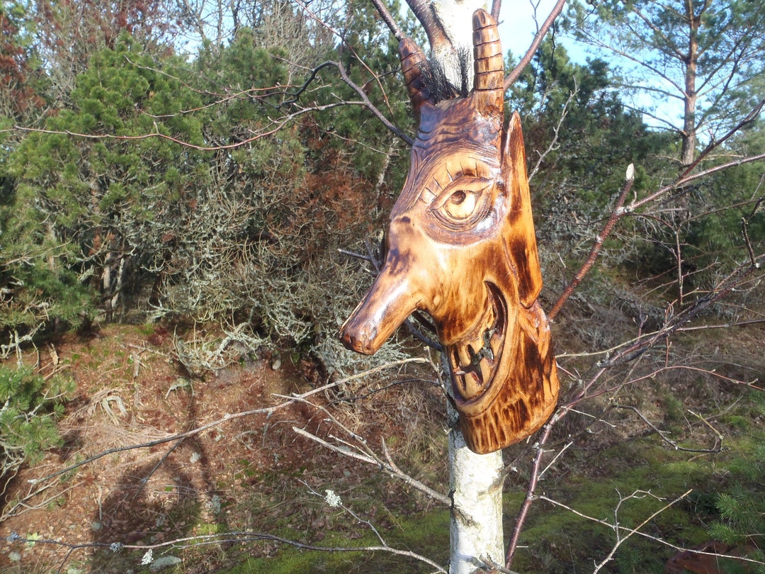 Devil, Handmade Devil, Wood Carving Devil, Split Nose Devil, Sly Devil ...