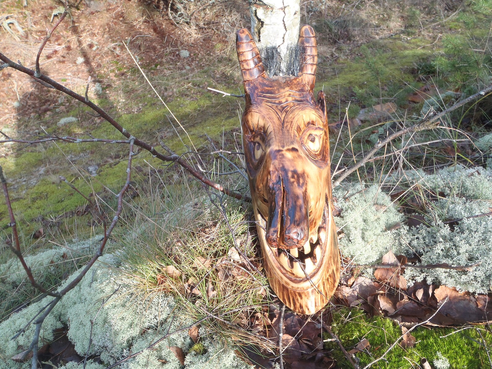 Devil, Handmade Devil, Wood Carving Devil, Split Nose Devil, Sly Devil ...