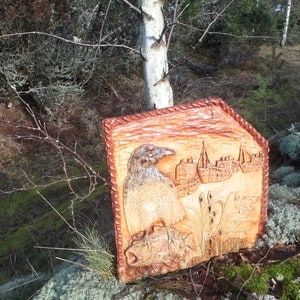 Wood Carving Crow, Handmade Crow Picture, Handmade Carving, Wooden ...