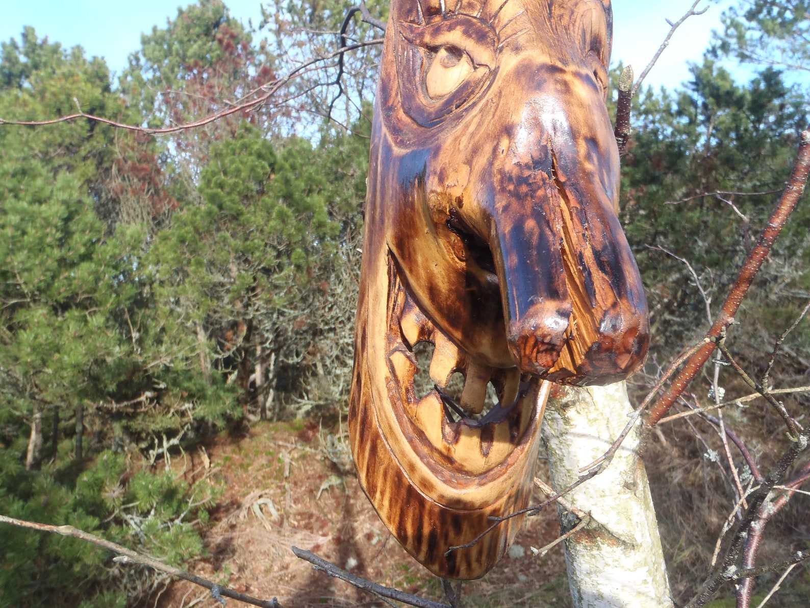 Devil, Handmade Devil, Wood Carving Devil, Split Nose Devil, Sly Devil ...