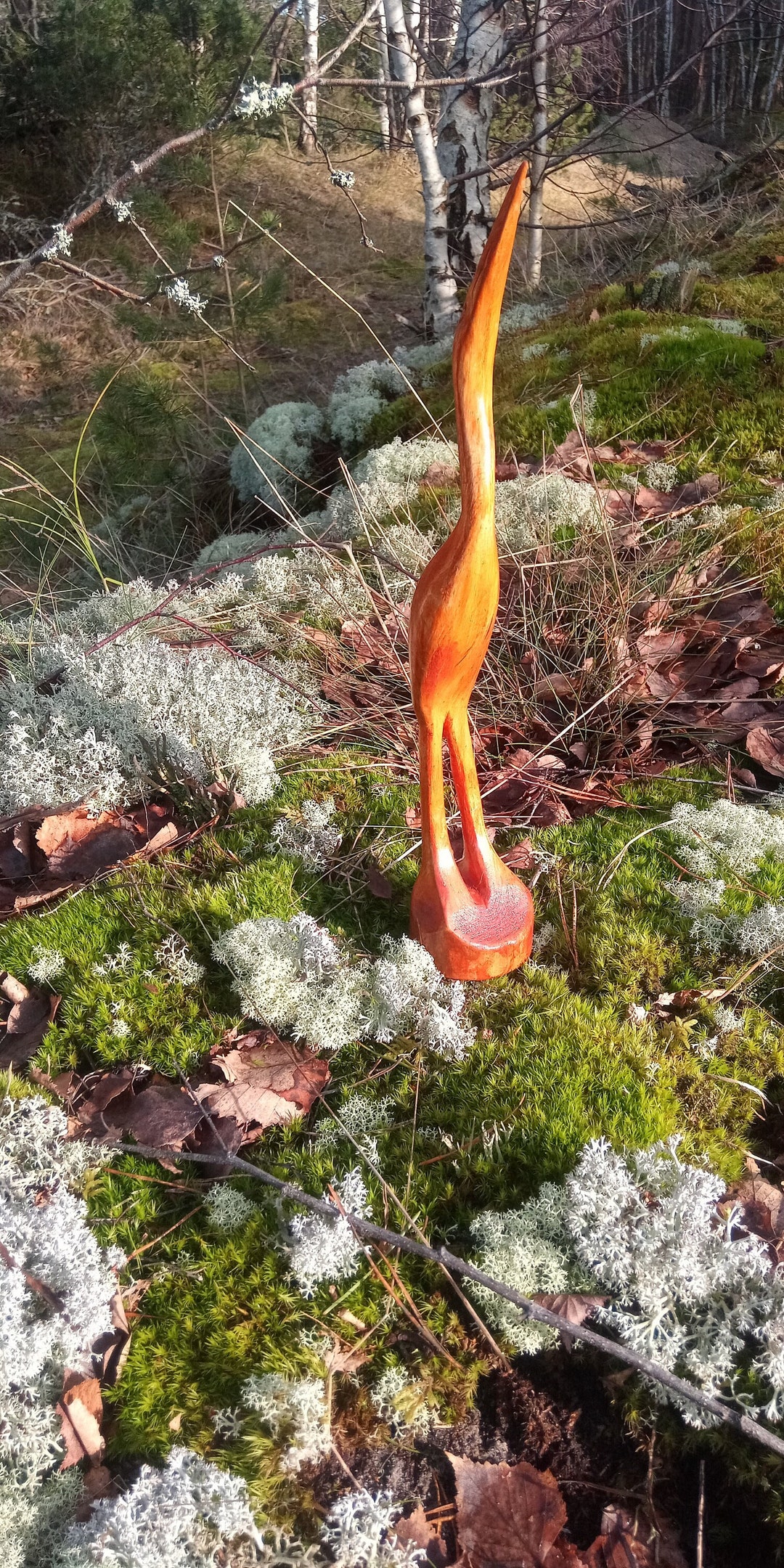 Wood Carving, Handmade Crane, Wooden Crane, Crane Carving,long-beaked ...