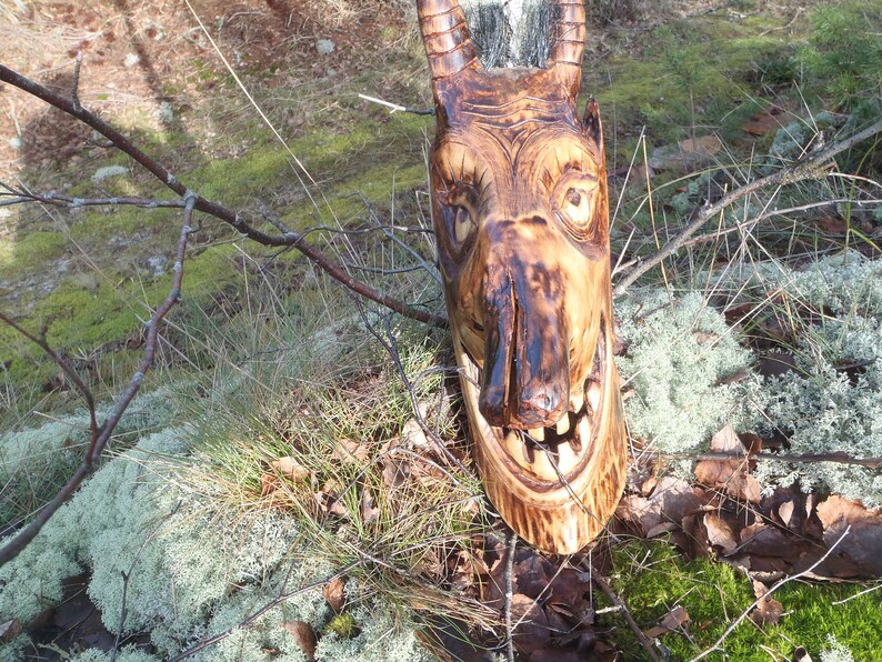 Devil, Handmade Devil, Wood Carving Devil, Split Nose Devil, Sly Devil ...