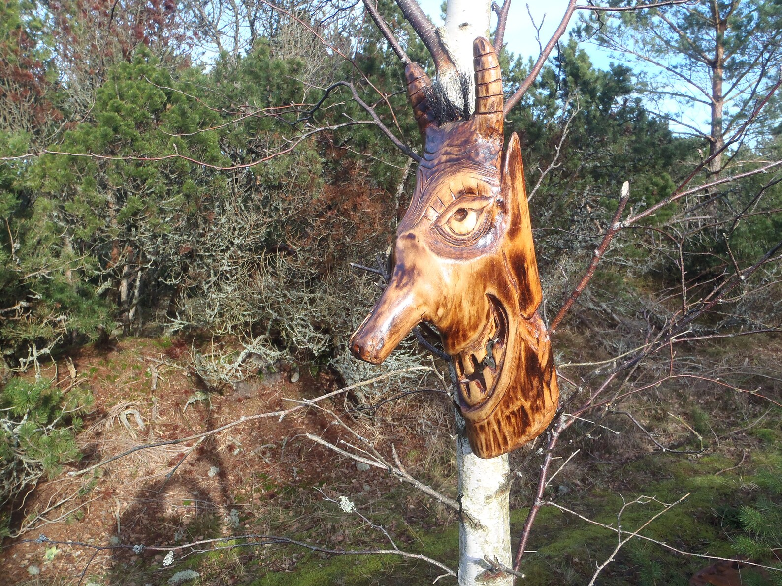 Devil, Handmade Devil, Wood Carving Devil, Split Nose Devil, Sly Devil ...