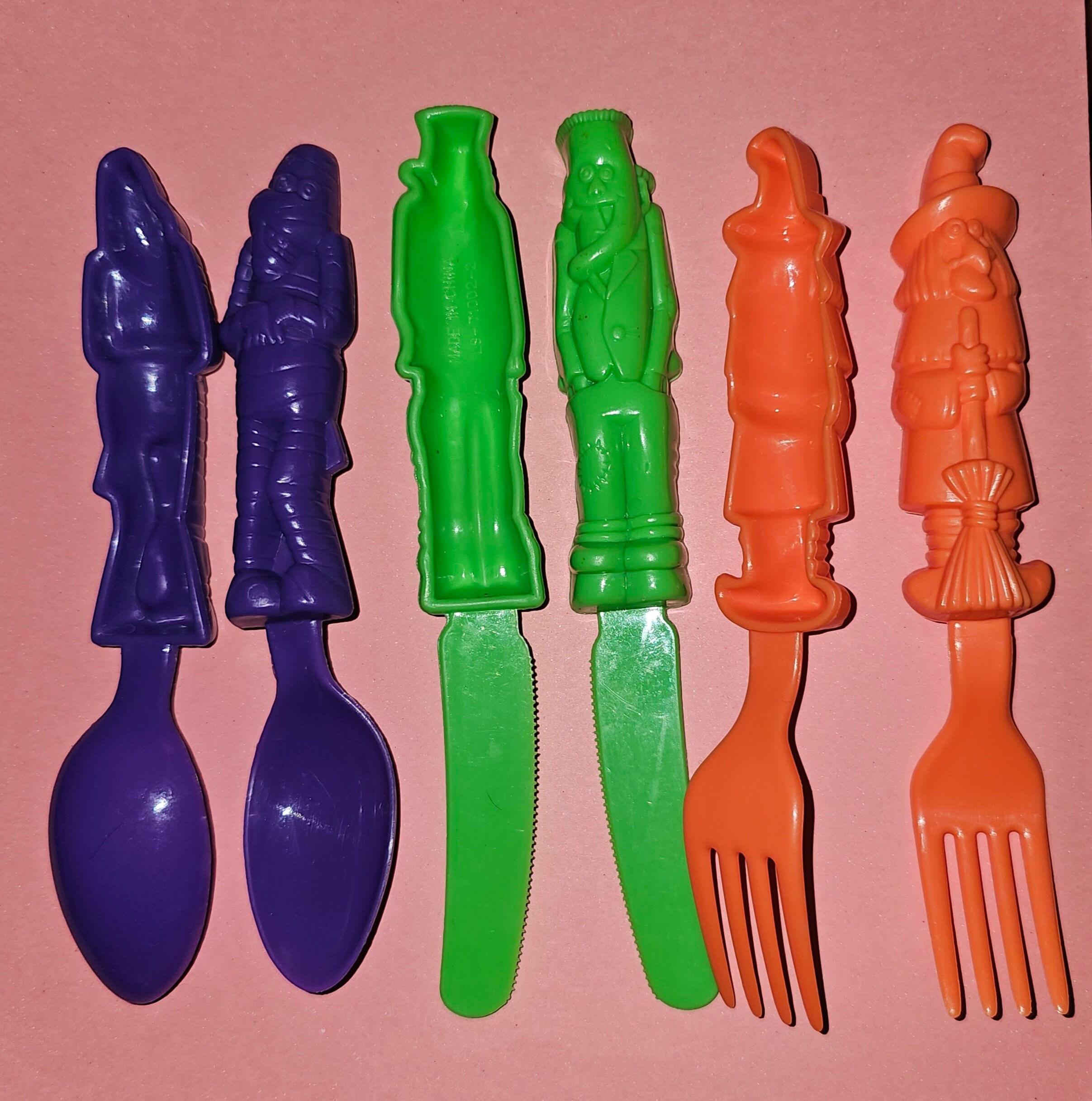 Vintage Halloween Plastic Utensils Witch Frankenstein Mummy - Etsy