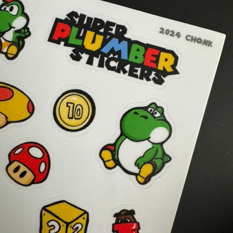 12 Mario Stickers in a Sticker Sheet - Etsy