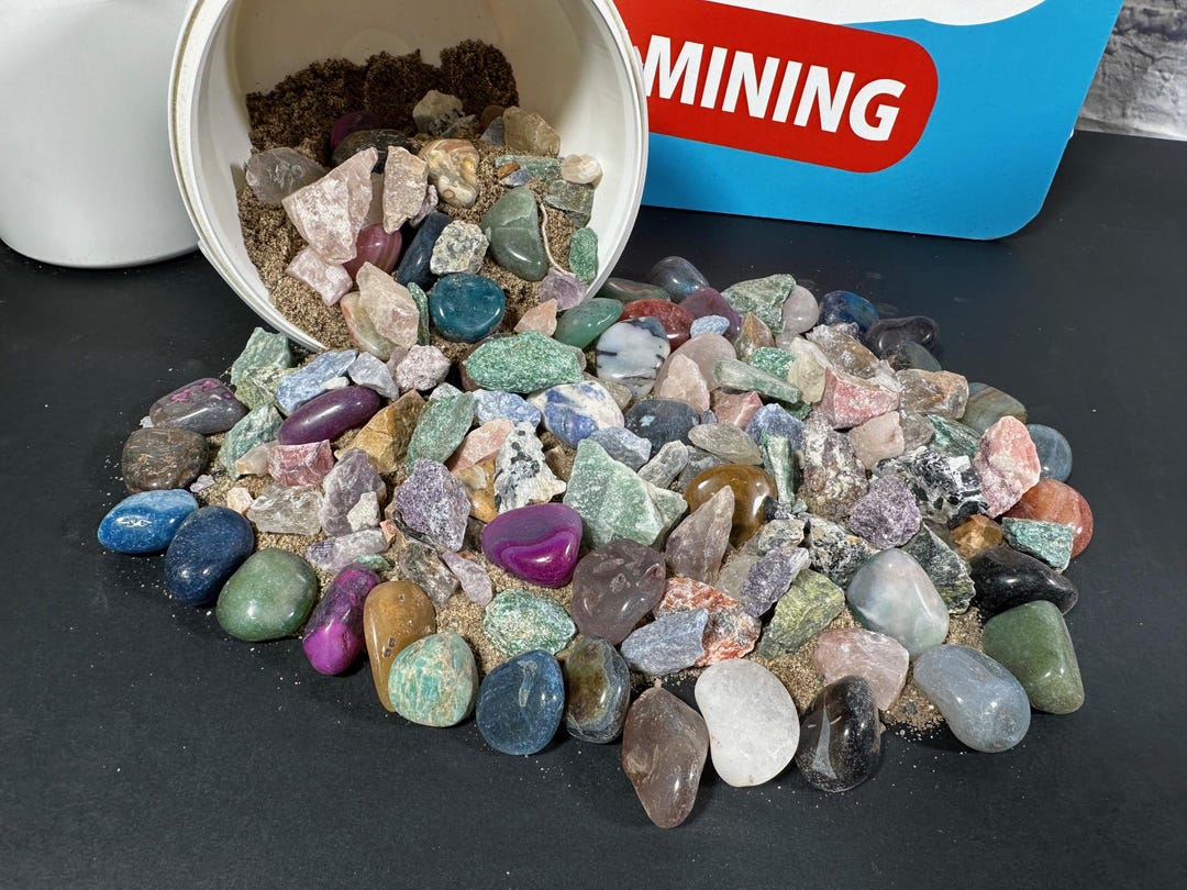 Rough and Tumbled Gemstone Mining Bucket - Etsy