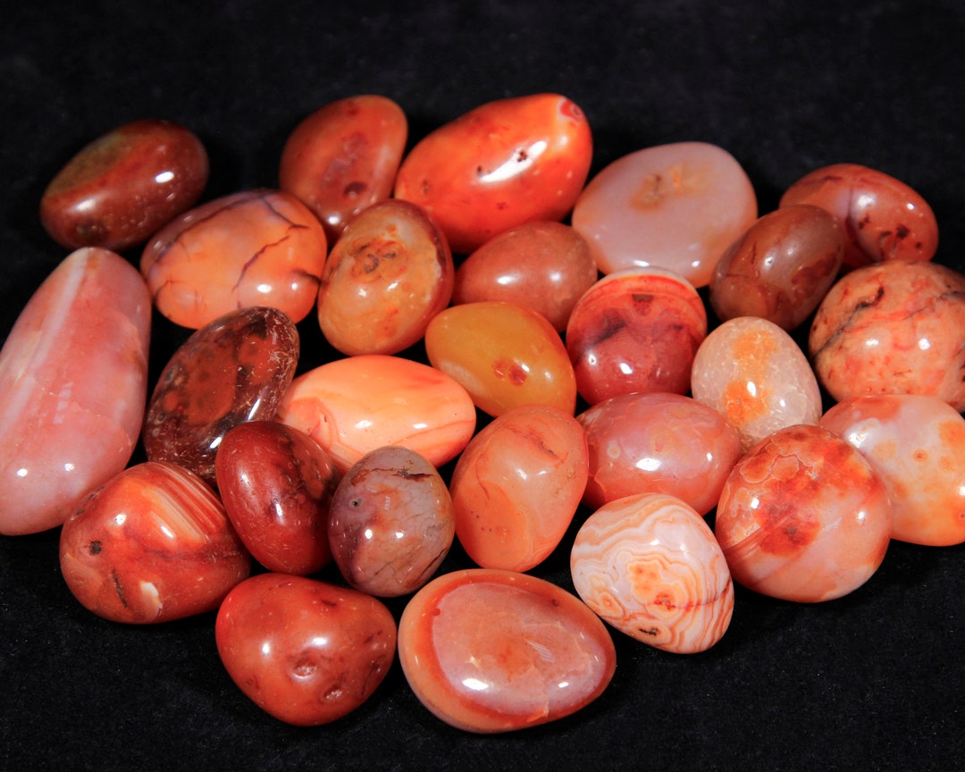 Cornalina roja volteada, mediana 26mm-32mm - Etsy España