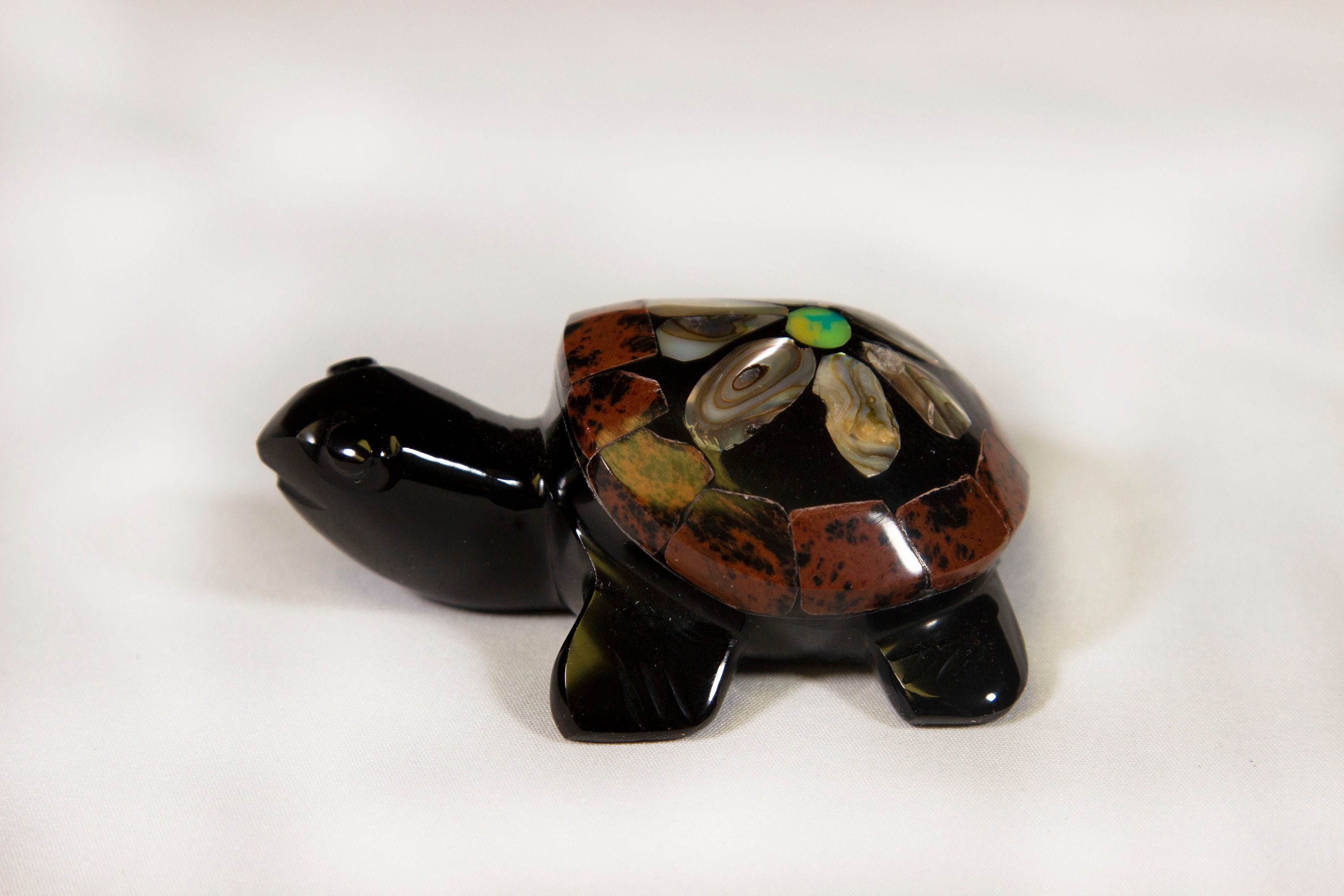 Assorted Inlaid Obsidian Turtle single Turtle - Etsy